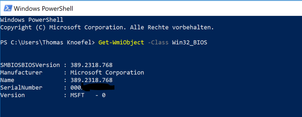 PC Seriennummer auslesen – Thomas knoefel